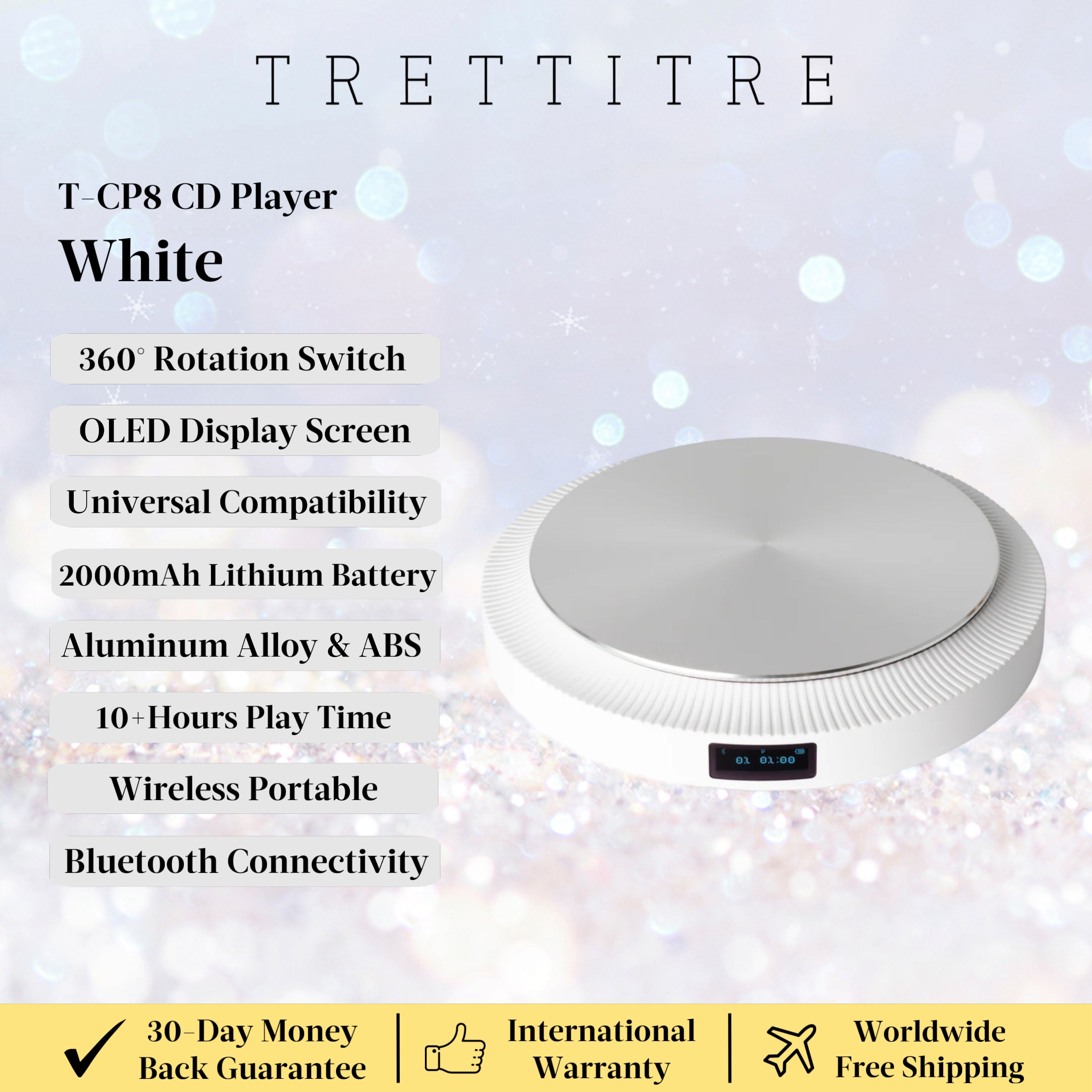 T-CP8_White - Bluetooth CD Player – Rhema Innovation